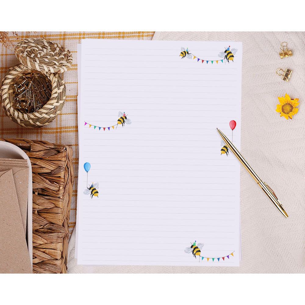 Bees Writing Paper Set - A4 Lined – Hygge at Home